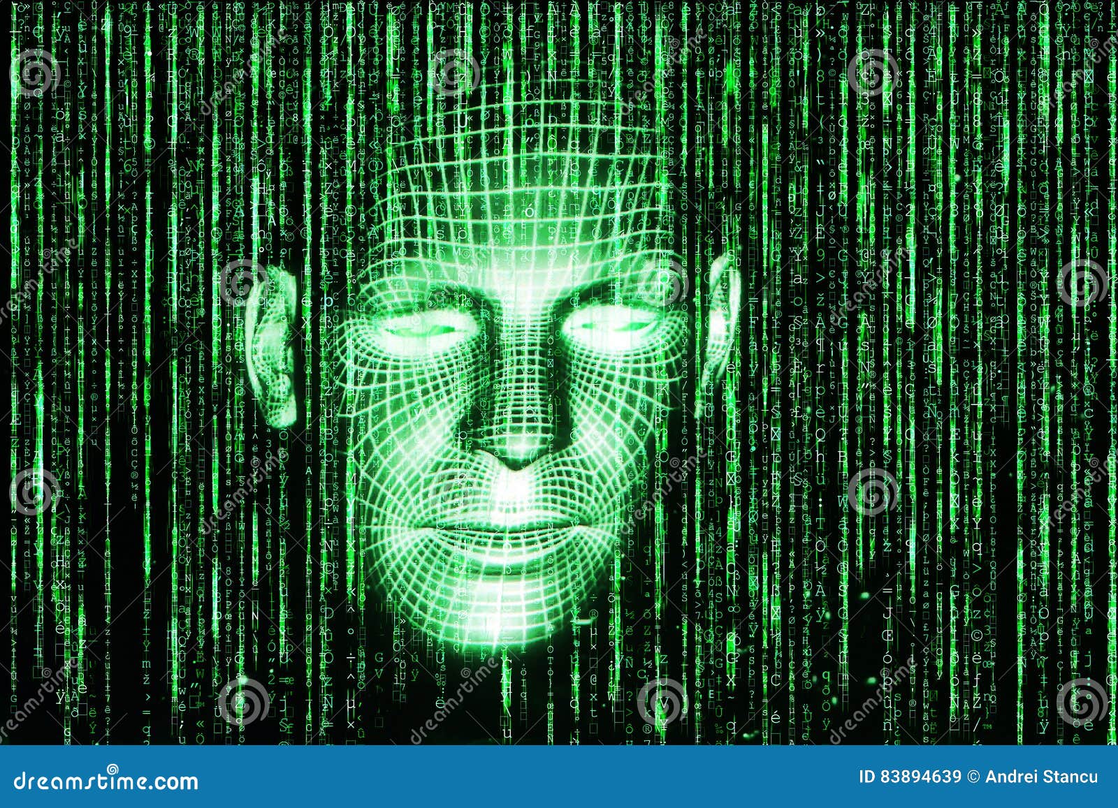 Hologram in a matrix style stock illustration. Illustration of ...