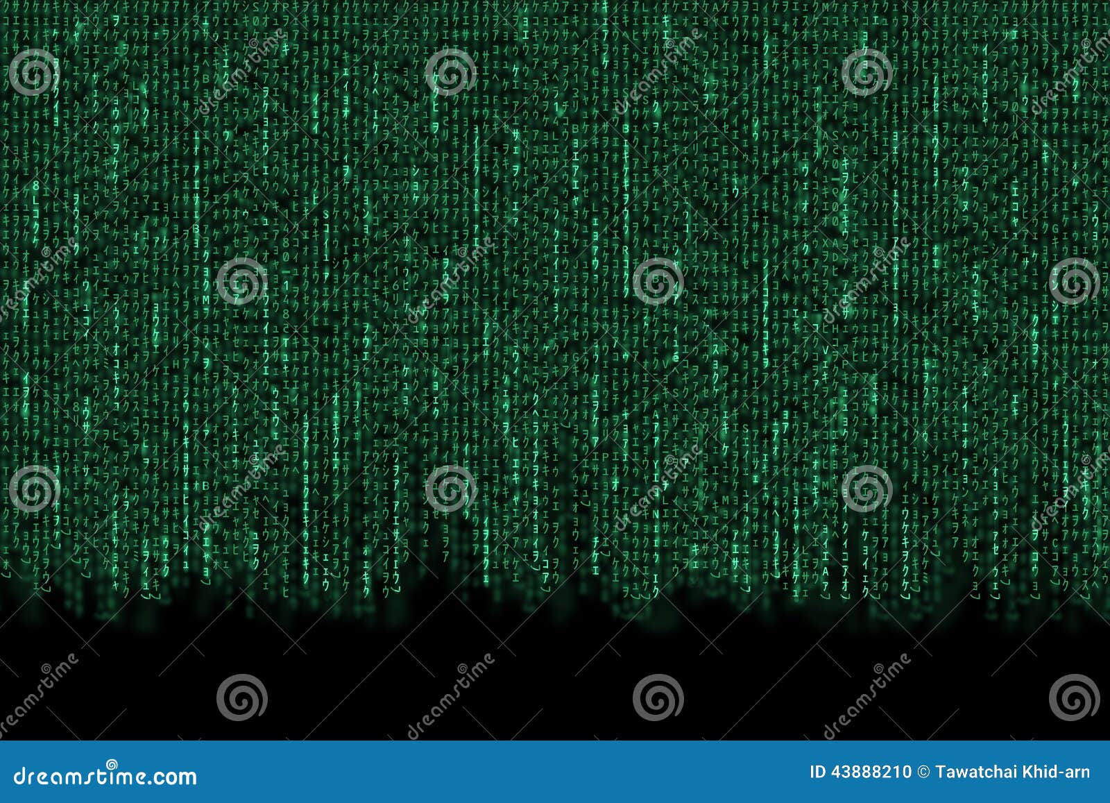 Matrix Background with the Green Symbols Stock Illustration ...