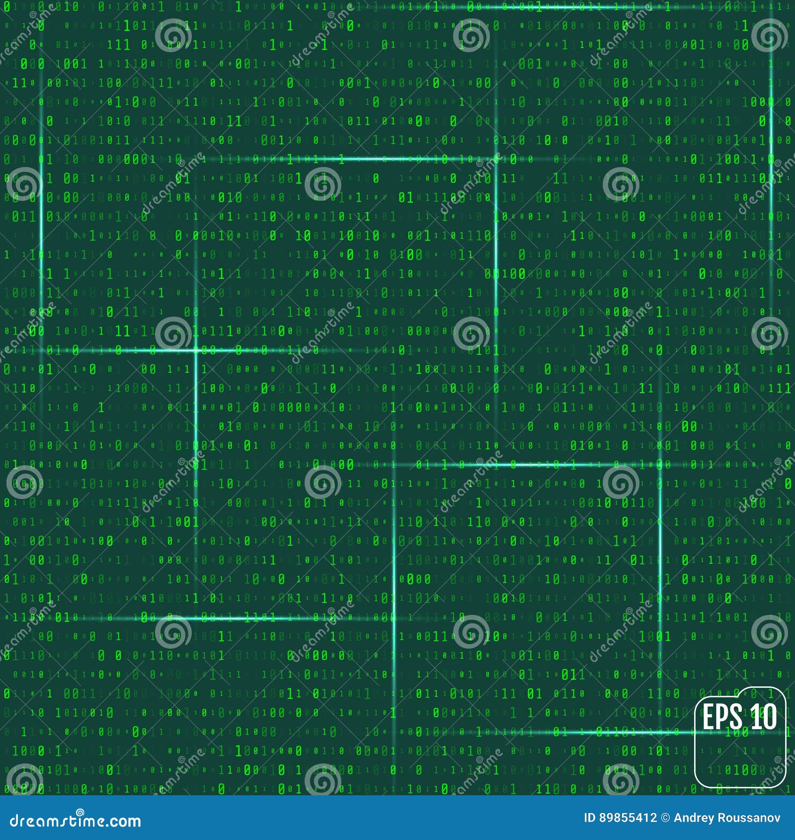 Matrix Background with the Green Symbols Stock Vector - Illustration of ...