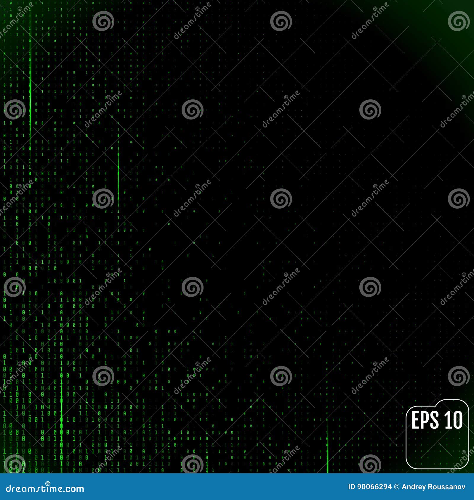 Matrix Background with the Green Symbols. Vector Stock Vector ...