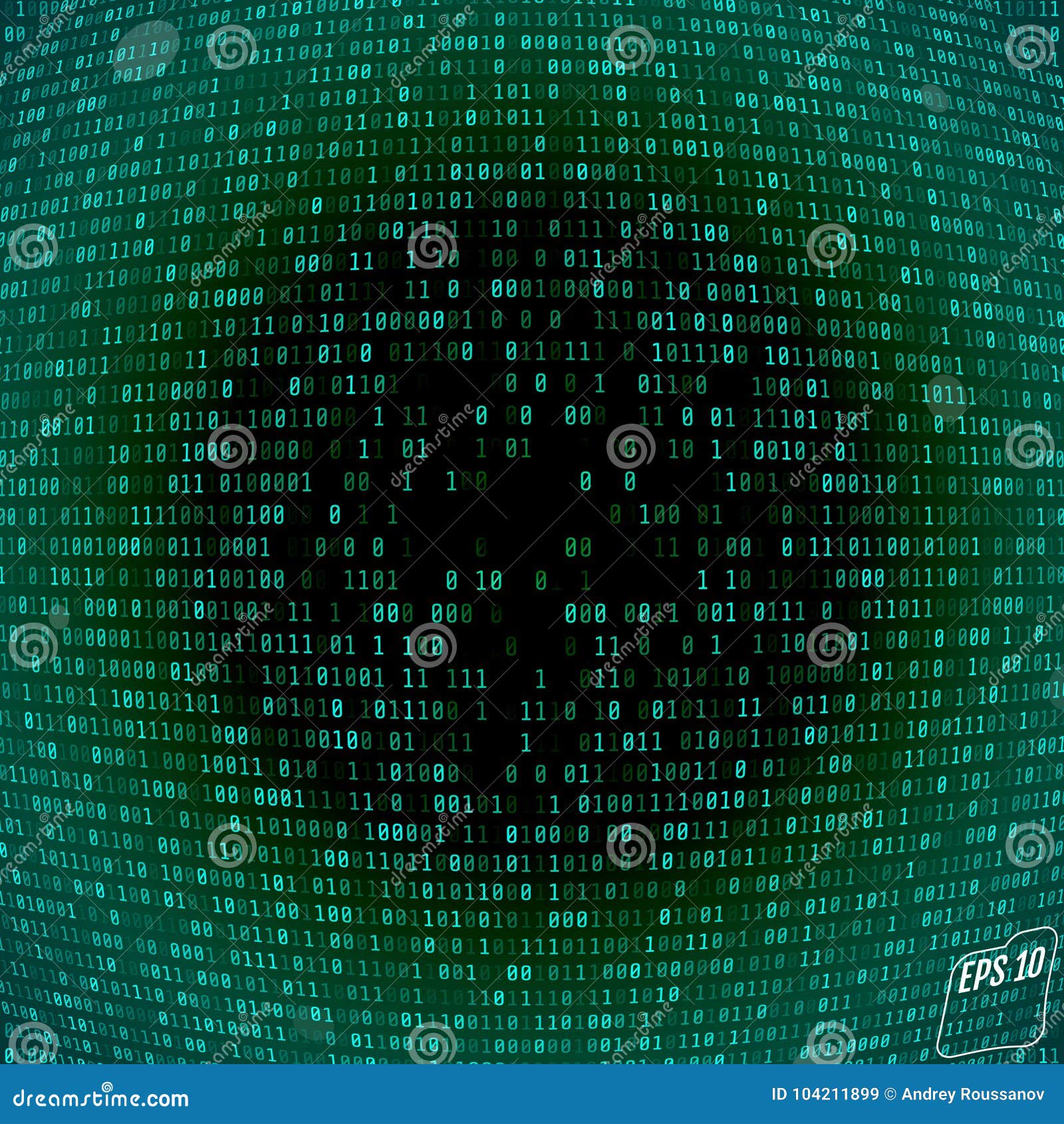 Matrix Background With The Green Symbols, Volume Effect Cartoon Vector ...