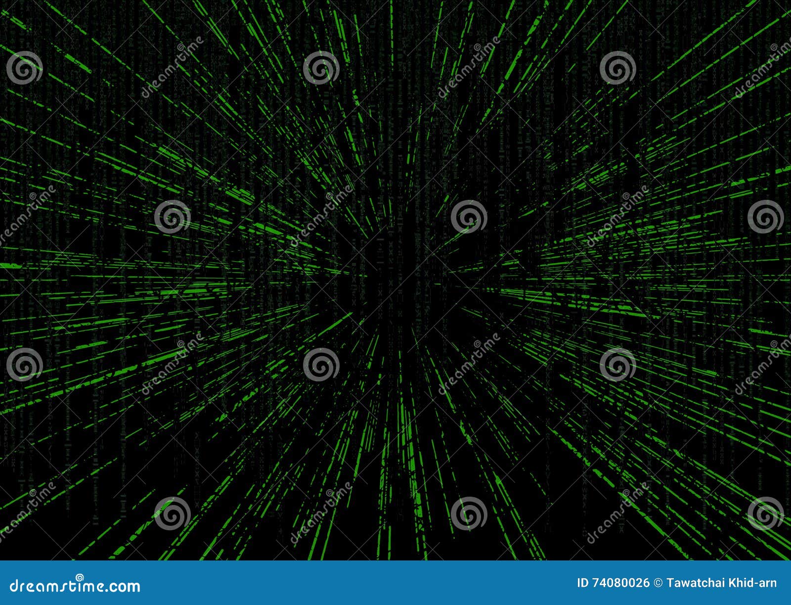 Matrix Background with the Green Zoom Fast Motion Speed Lines Stock ...