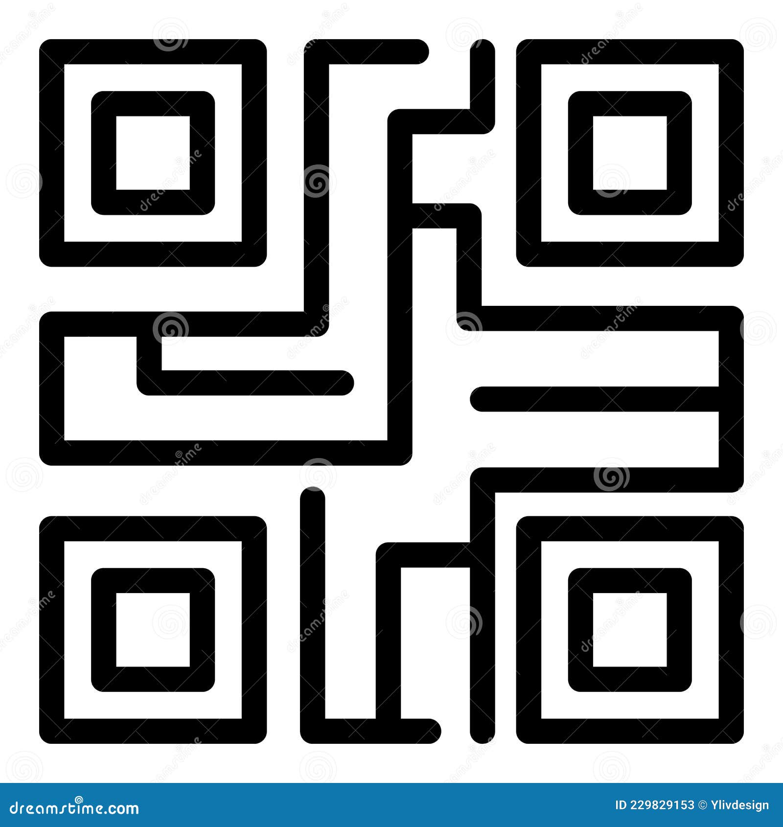 Matrix Barcode Icon Outline Vector. Qr Code Stock Vector - Illustration ...