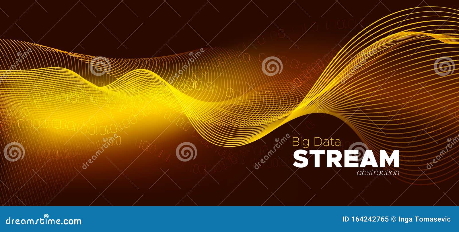 Matrix Big Data. Glow Vector Science Flyer Stock Vector - Illustration ...