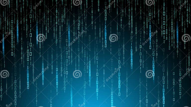 Matrix Binary Code. Digits Encryption. One and Zero Numbers. Random ...