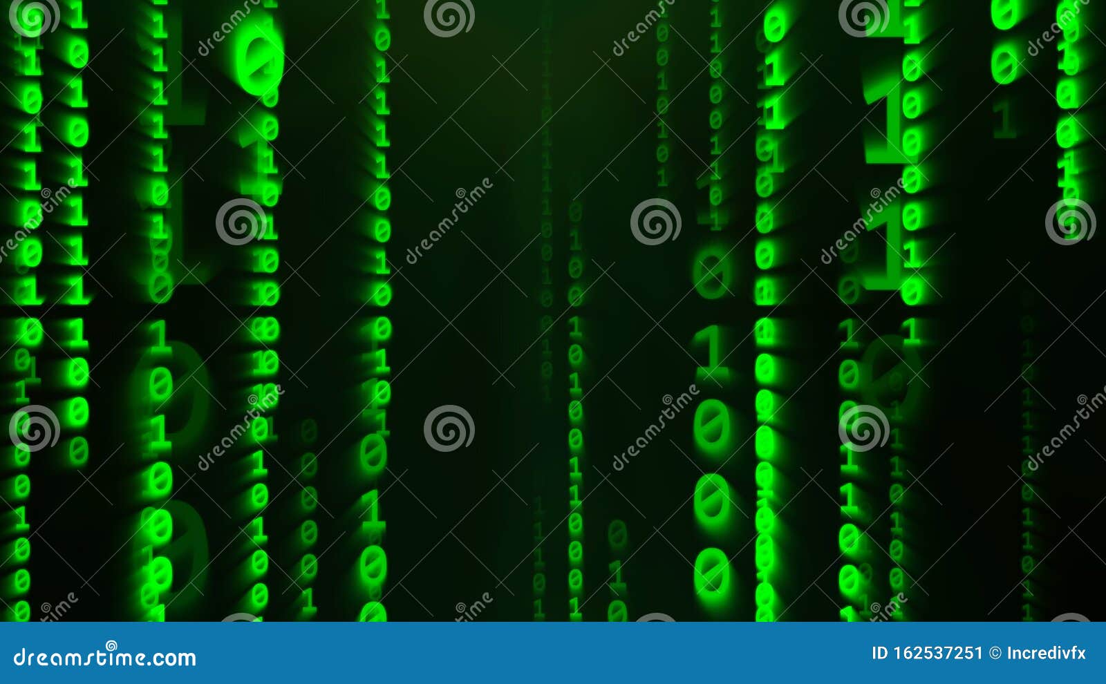 Matrix Binary Code Number Digit Streams Falling Rain Particles ...