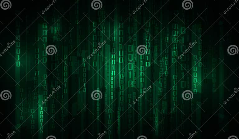 The Matrix Binary Code. Vector Illustration Stock Vector - Illustration ...