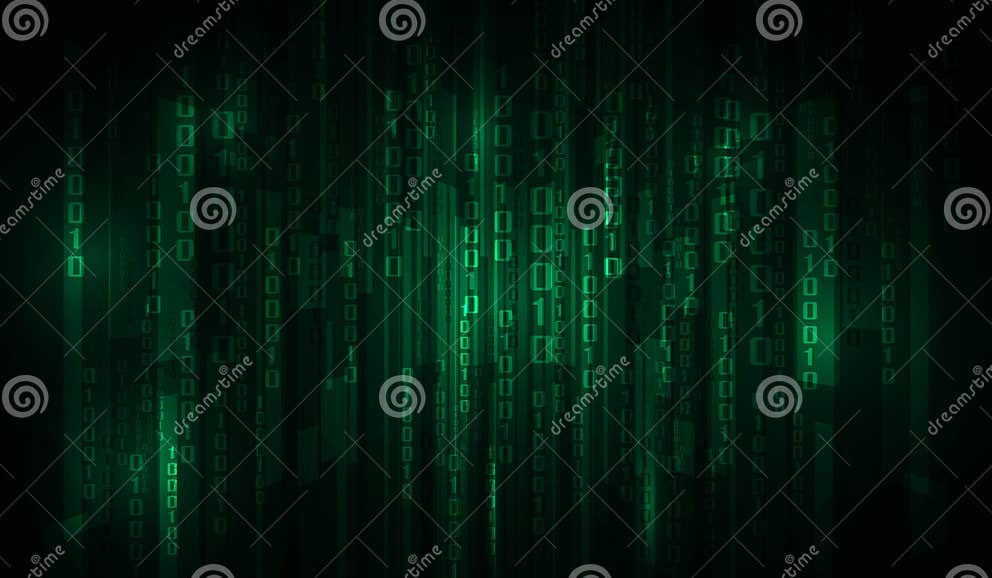 The Matrix Binary Code. Vector Illustration Stock Vector - Illustration ...