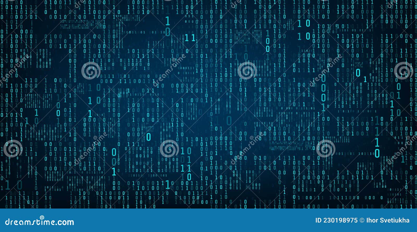 Matrix Of Binary Numbers Binary Computer Code Futuristic Or Sci Fi Backdrop Flow Of Blue
