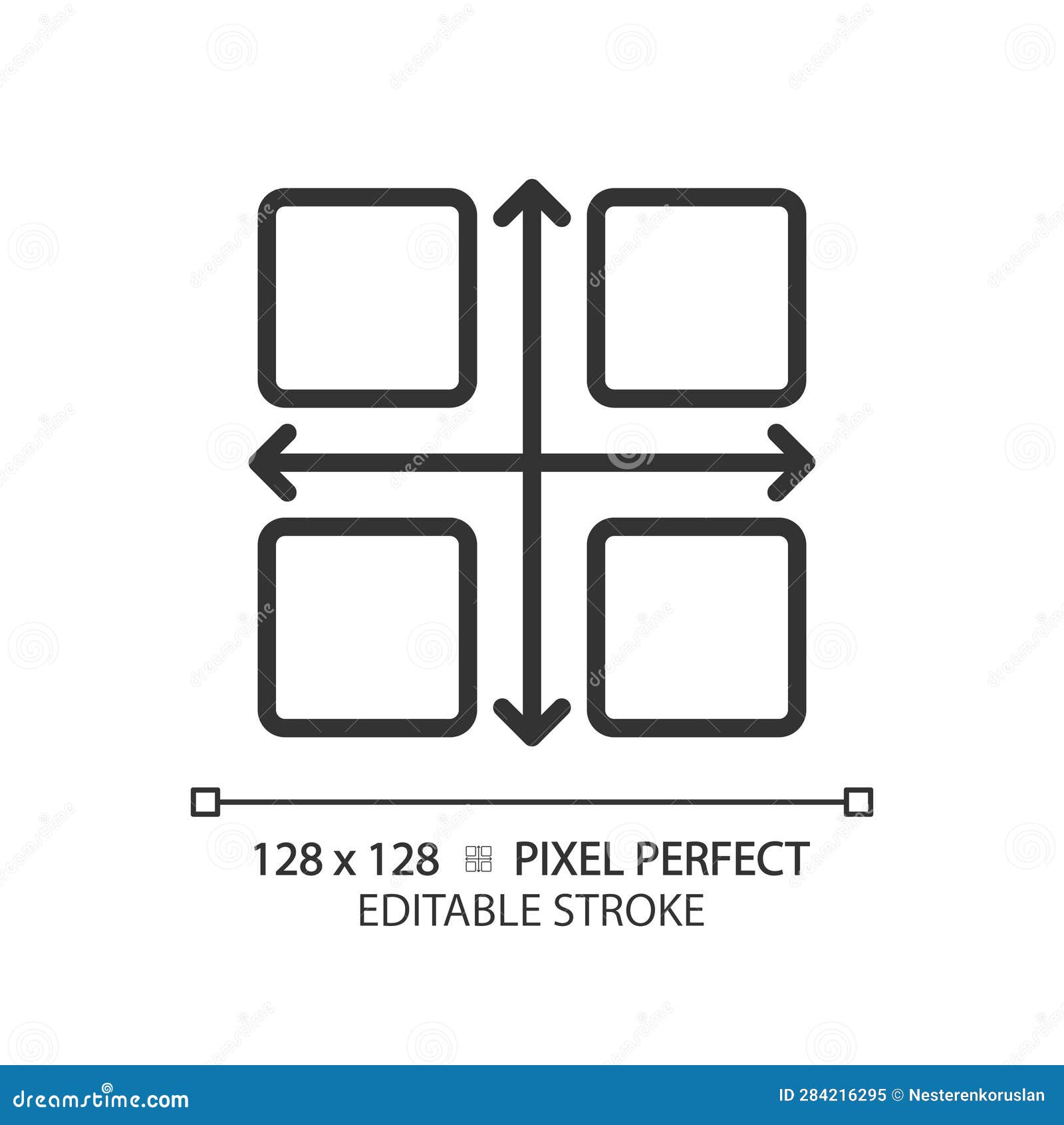 Matrix chart linear icon stock vector. Illustration of thin - 284216295