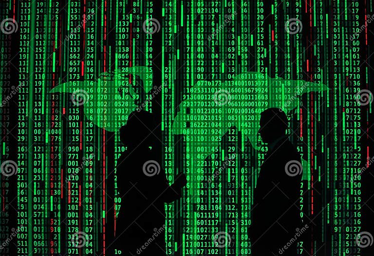 Matrix Code ASCII ASCII Art Forms the Backdrop with Snippets of Stock ...