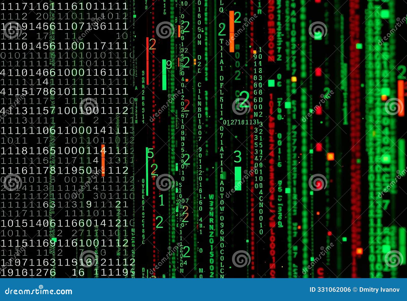 Matrix Code ASCII Digital Collage ASCII Art Forms the Structure Stock ...
