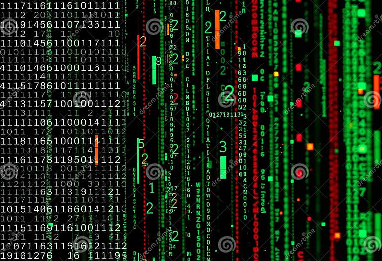 Matrix Code ASCII Digital Collage ASCII Art Forms the Structure Stock ...