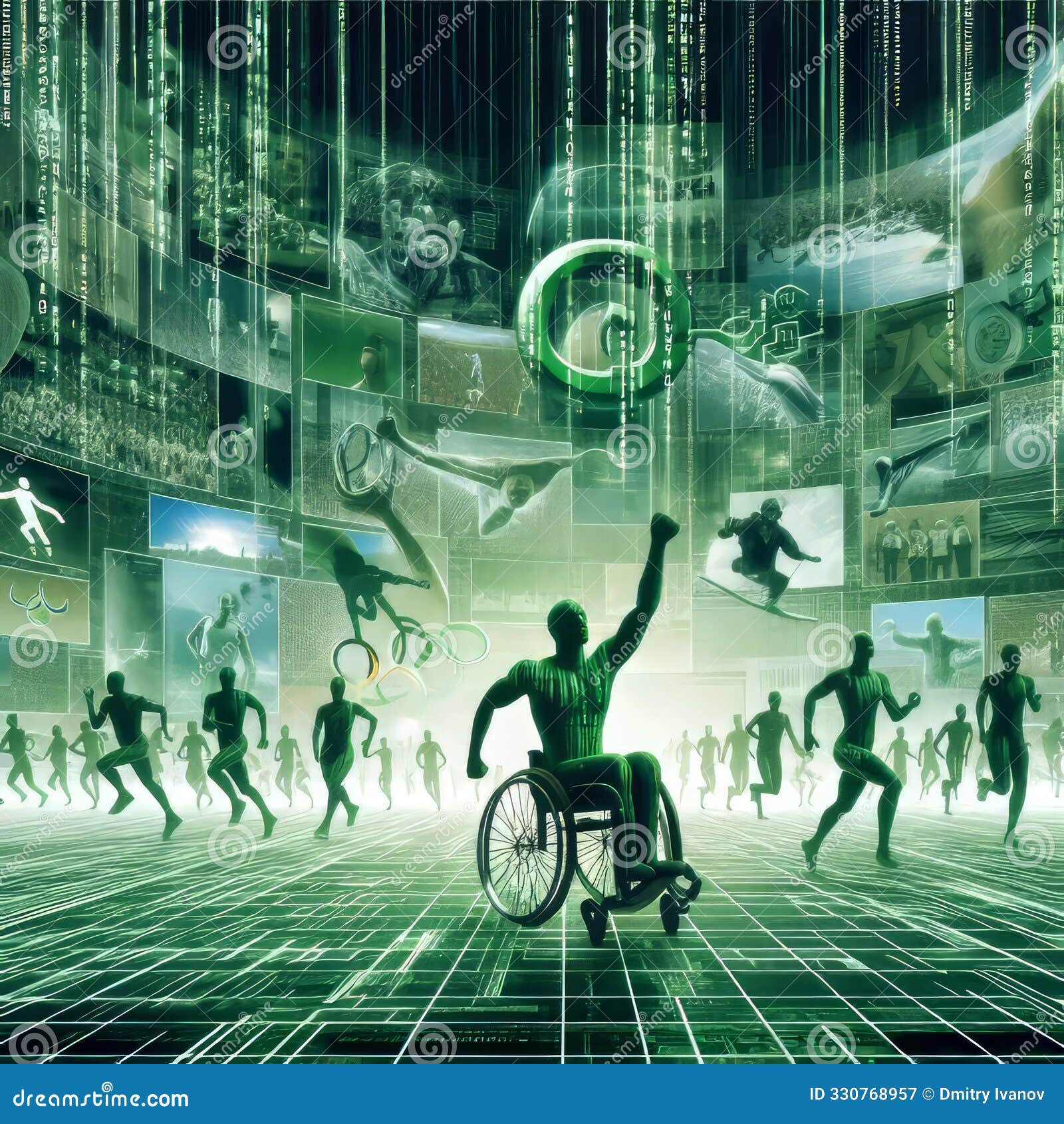 30 Matrix Code Digital Collage Green Matrix Code Inteh Stock Image ...