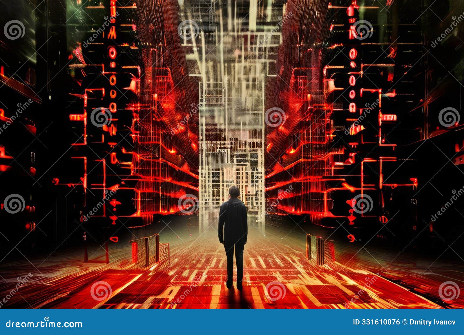 Matrix Code Digital Collage Layers of Matrix Code and Digital Im Stock ...