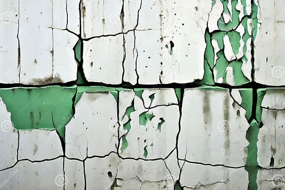 Matrix Code Emerging from Cracks Black and White Cracked Plaster Stock ...