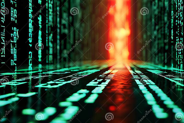 Matrix Code Overlay Overlay Falling Matrix Code Over The Pour Cr Stock