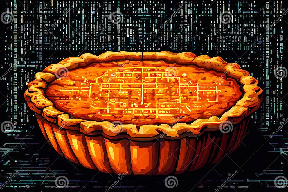 Matrix Code Pixel Art a Pixelated Pumpkin Pie with Matrix C Stock Photo ...