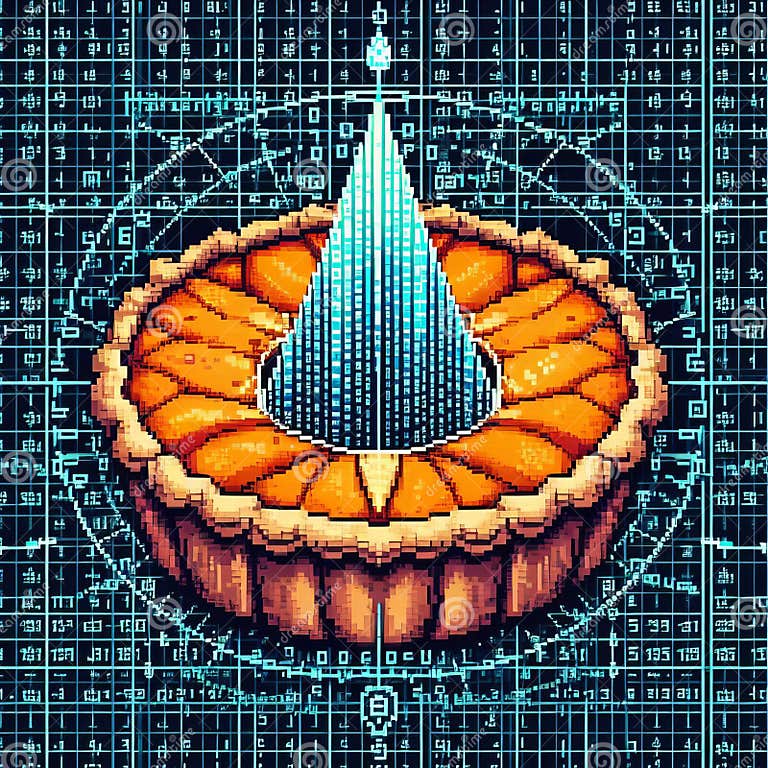 Matrix Code Pixel Art a Pixelated Pumpkin Pie with Matrix Code R Stock Illustration ...