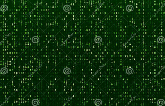Matrix Code Stream. Green Data Codes Screen, Binary Numbers Flow and ...