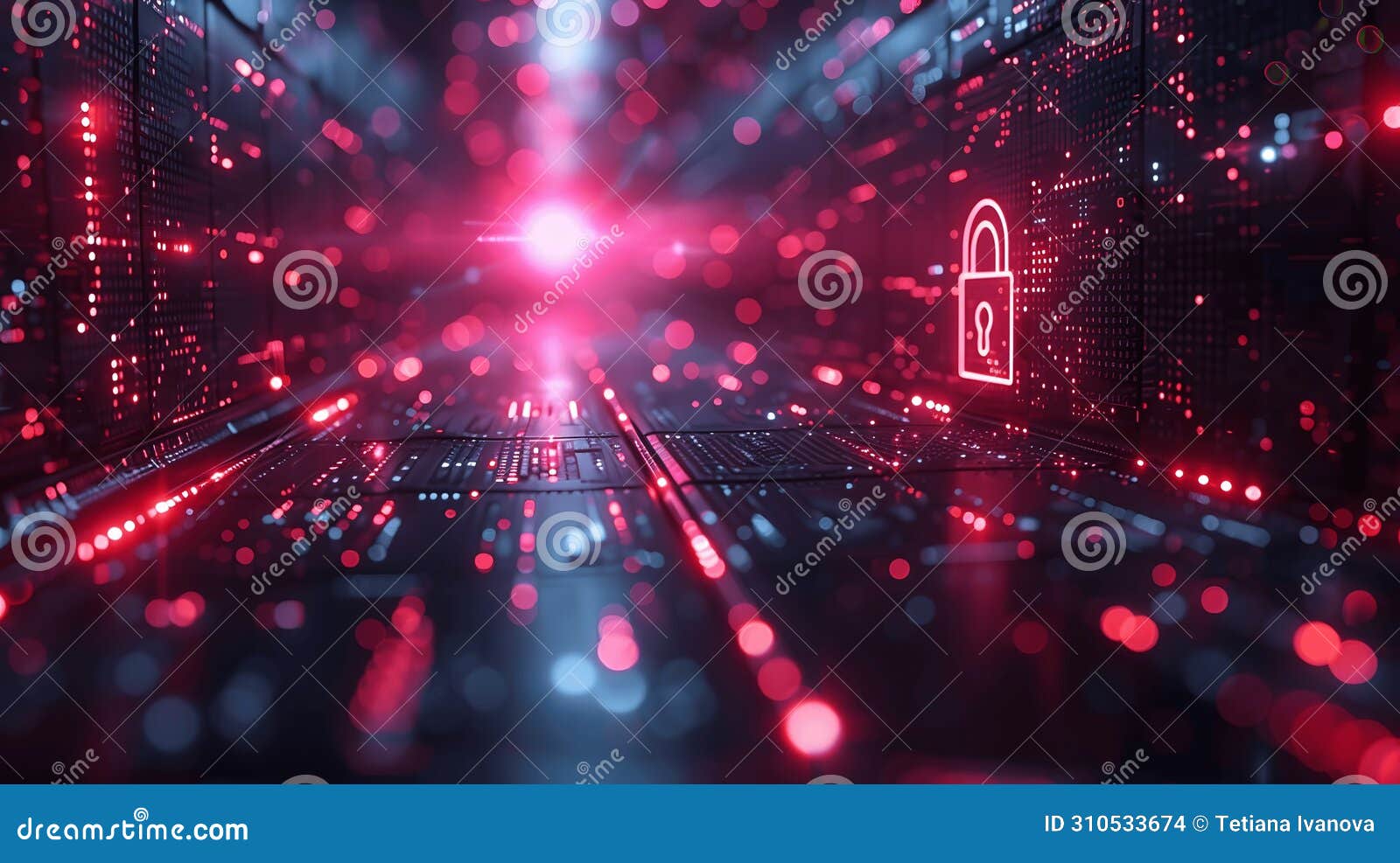 Matrix Code Under Cybersecurity Surveillance. Stock Illustration ...