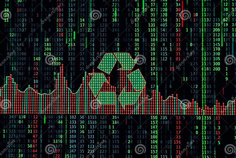 Matrix Code Visualization of Waste Data Displaying Data about Wa Stock ...