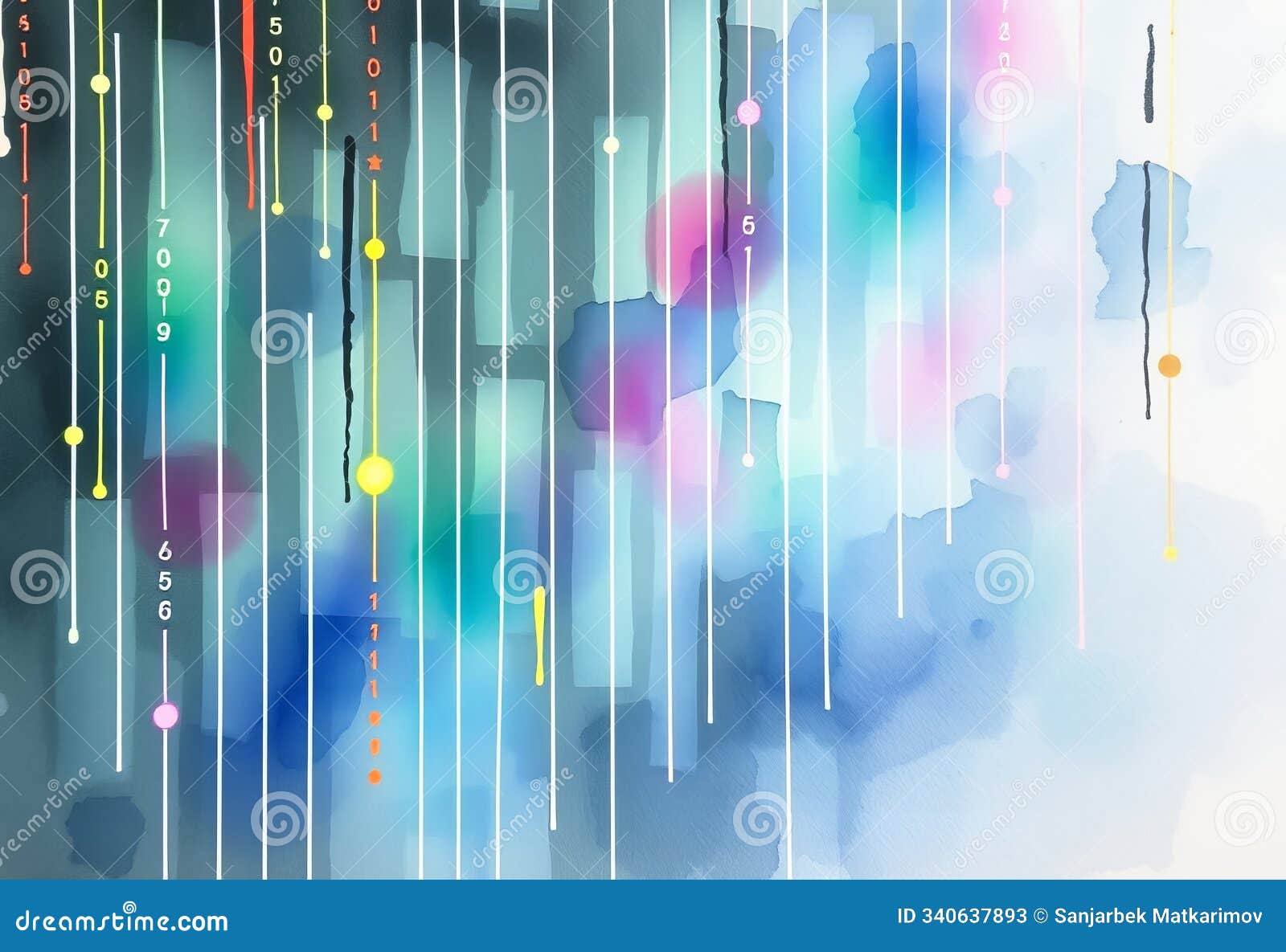 Matrix Code Watercolor Create a Watercolor Painting that Incorpo Stock Illustration ...