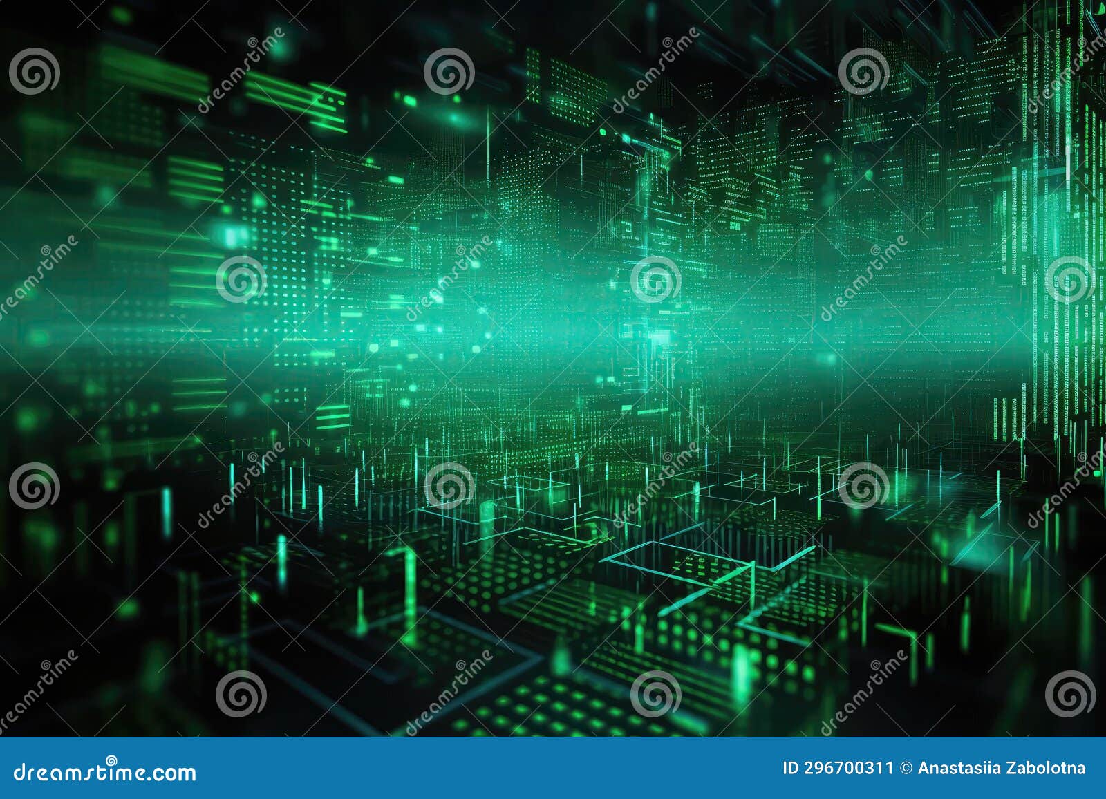 Matrix Coded Background Representing Blockchain Concept Stock ...