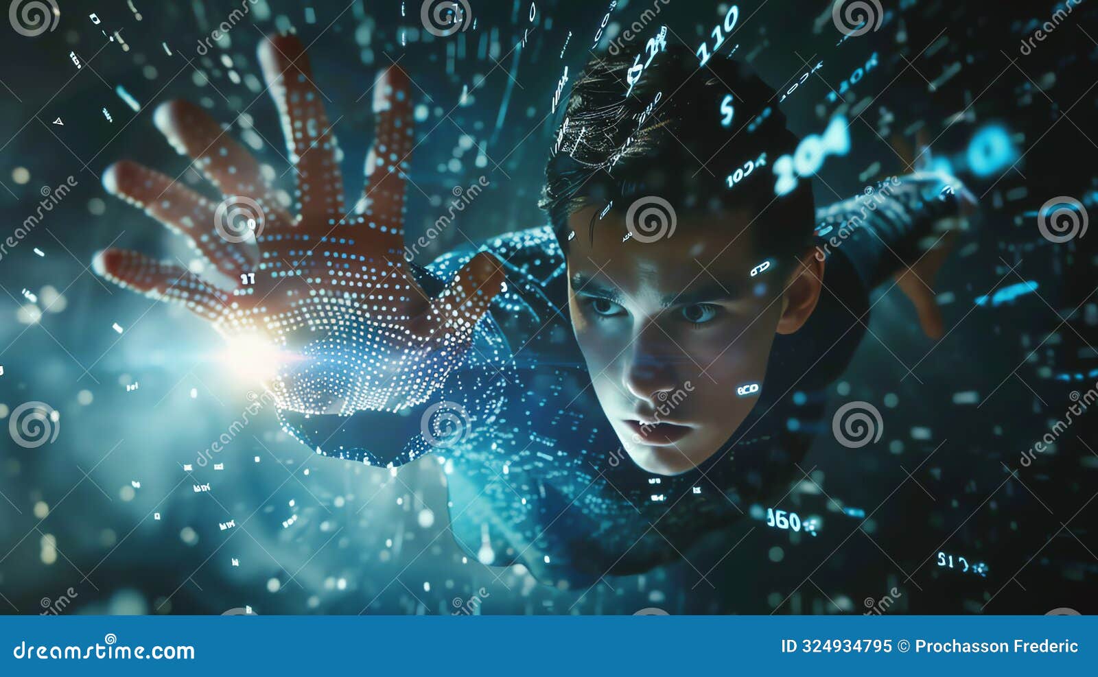 Matrix Concept, AI Generated Stock Image - Image of bright, flickering ...