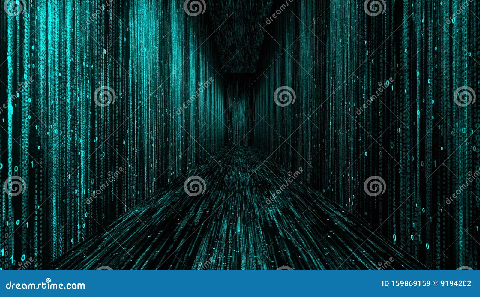 Two Matrix Walls With Numbers 0 And 1 Computer World Of Digital Code ...