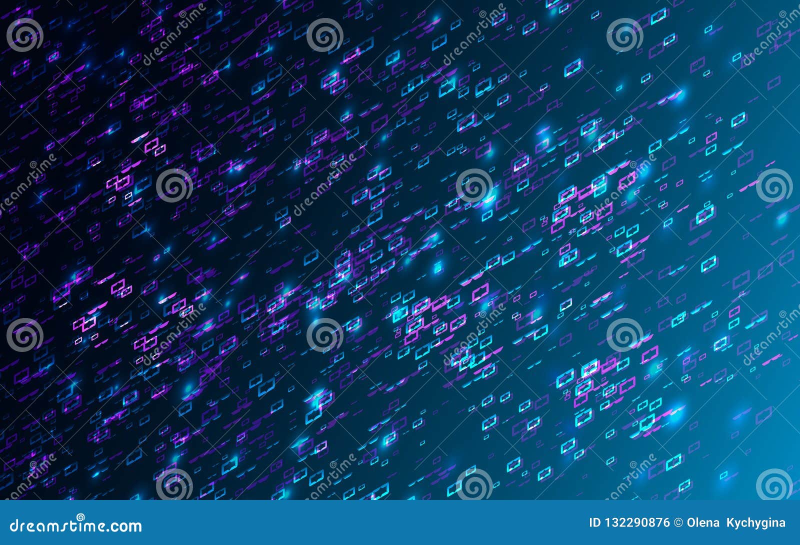 Matrix Data Stream Design. Electronic Signal Stock Illustration ...