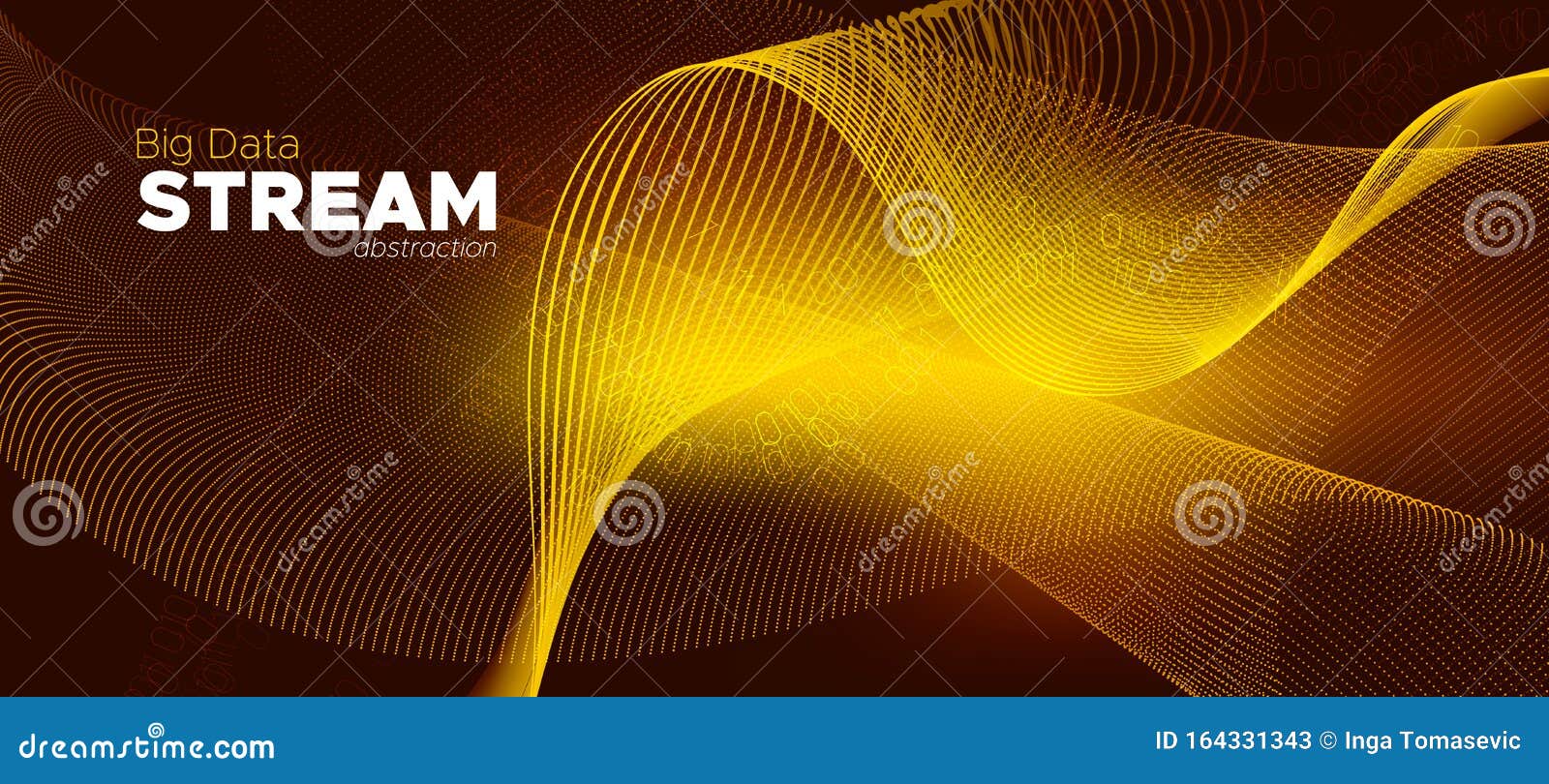 Matrix Data Stream. Gold Vector Science Flyer Stock Vector ...