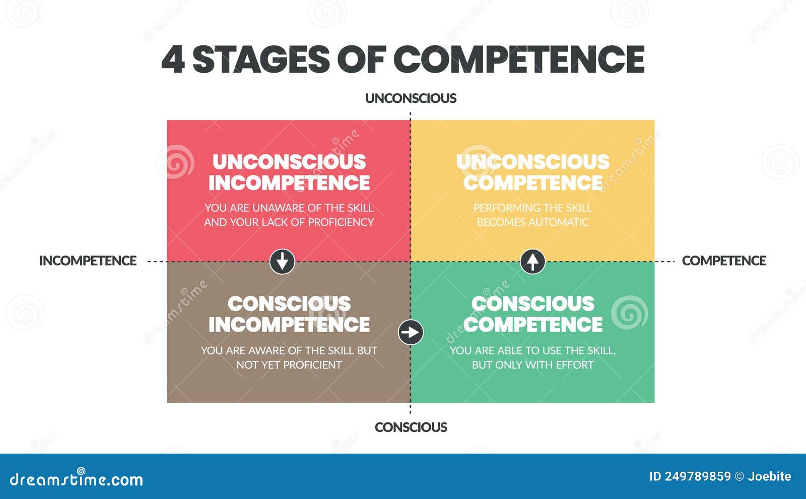 Matrix Diagram of 4 Stages of Competence into a Vector Chart ...