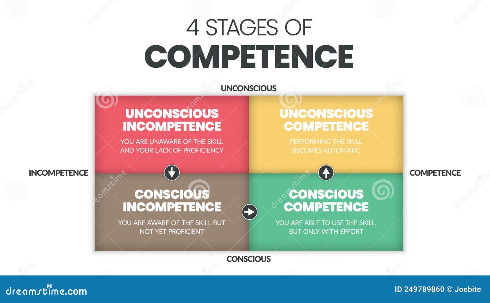Matrix Diagram of 4 Stages of Competence into a Vector Chart ...