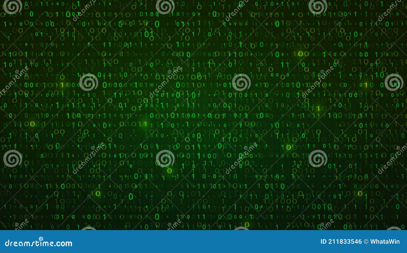 Matrix Digital Binary Code Background. Hacking Concept Stock Illustration - Illustration of ...