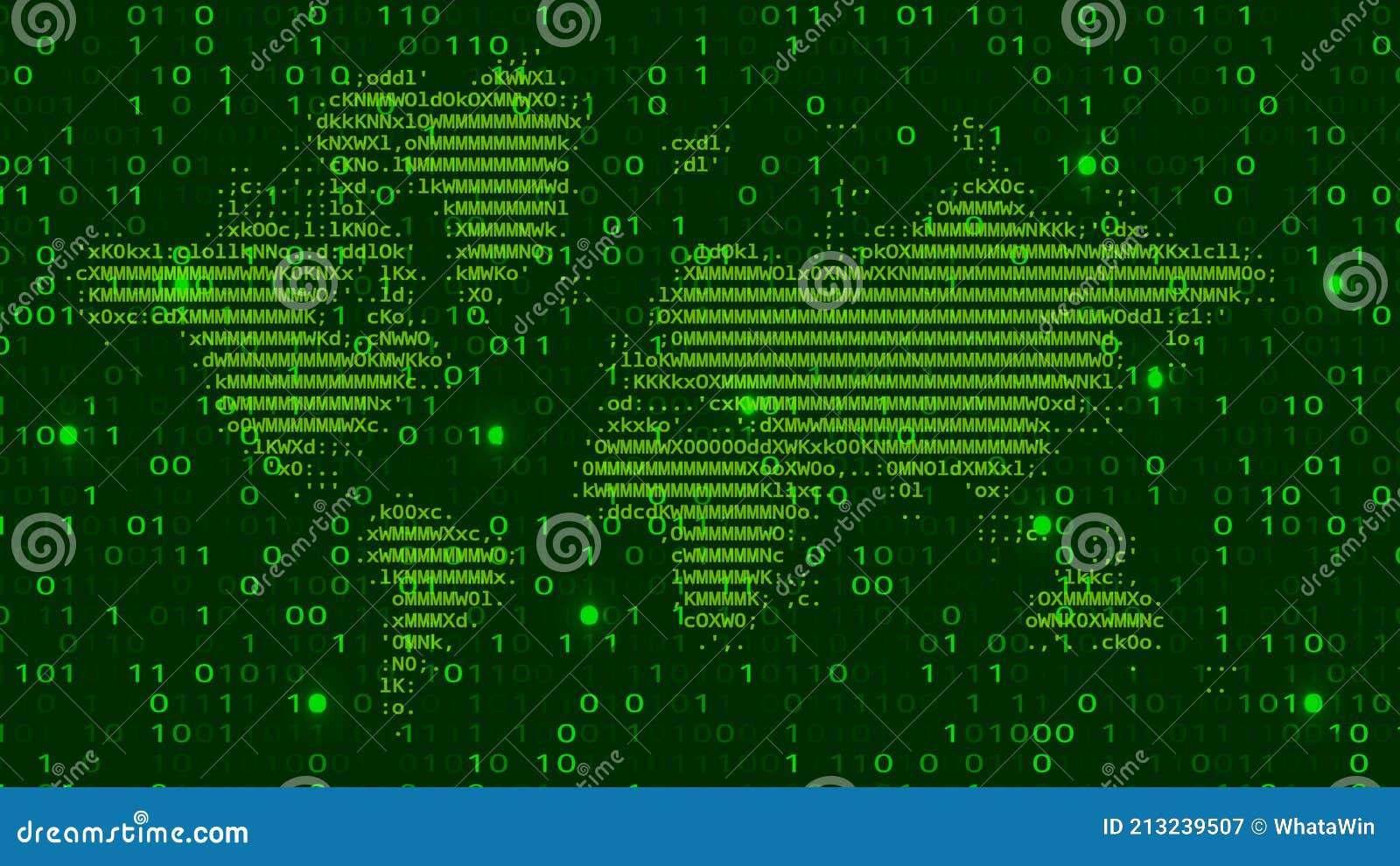 Matrix Digital Binary Code Background. Hacking Concept Stock Vector - Illustration of hacked ...