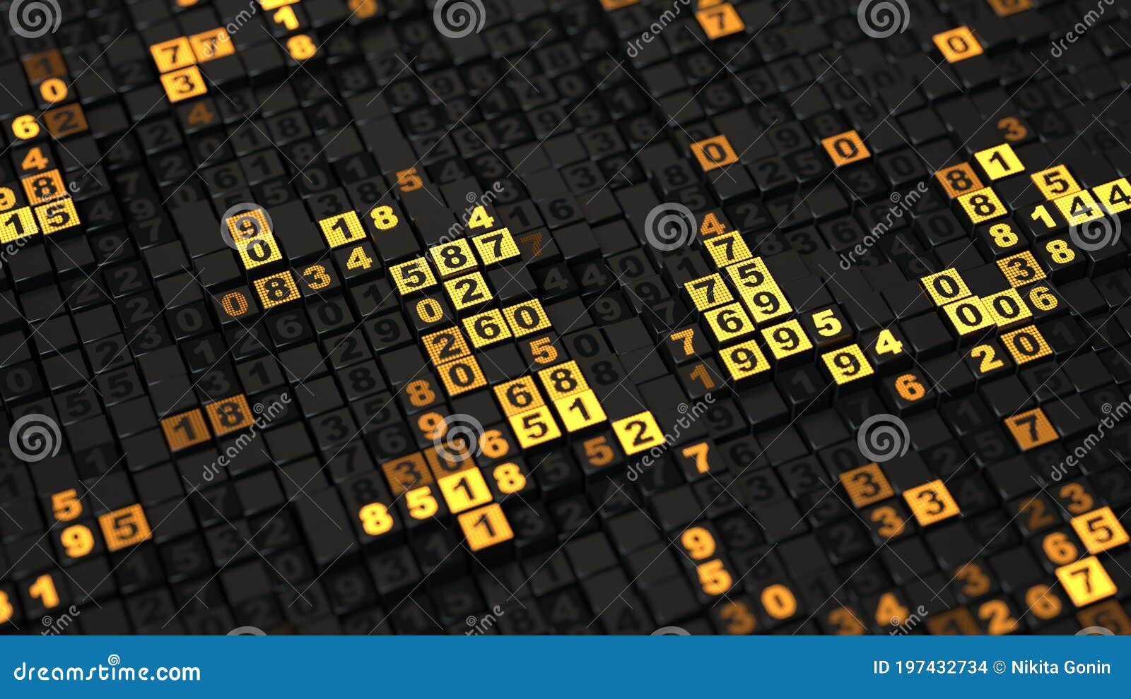 Matrix of Digital Code 3D Render Stock Illustration - Illustration of ...