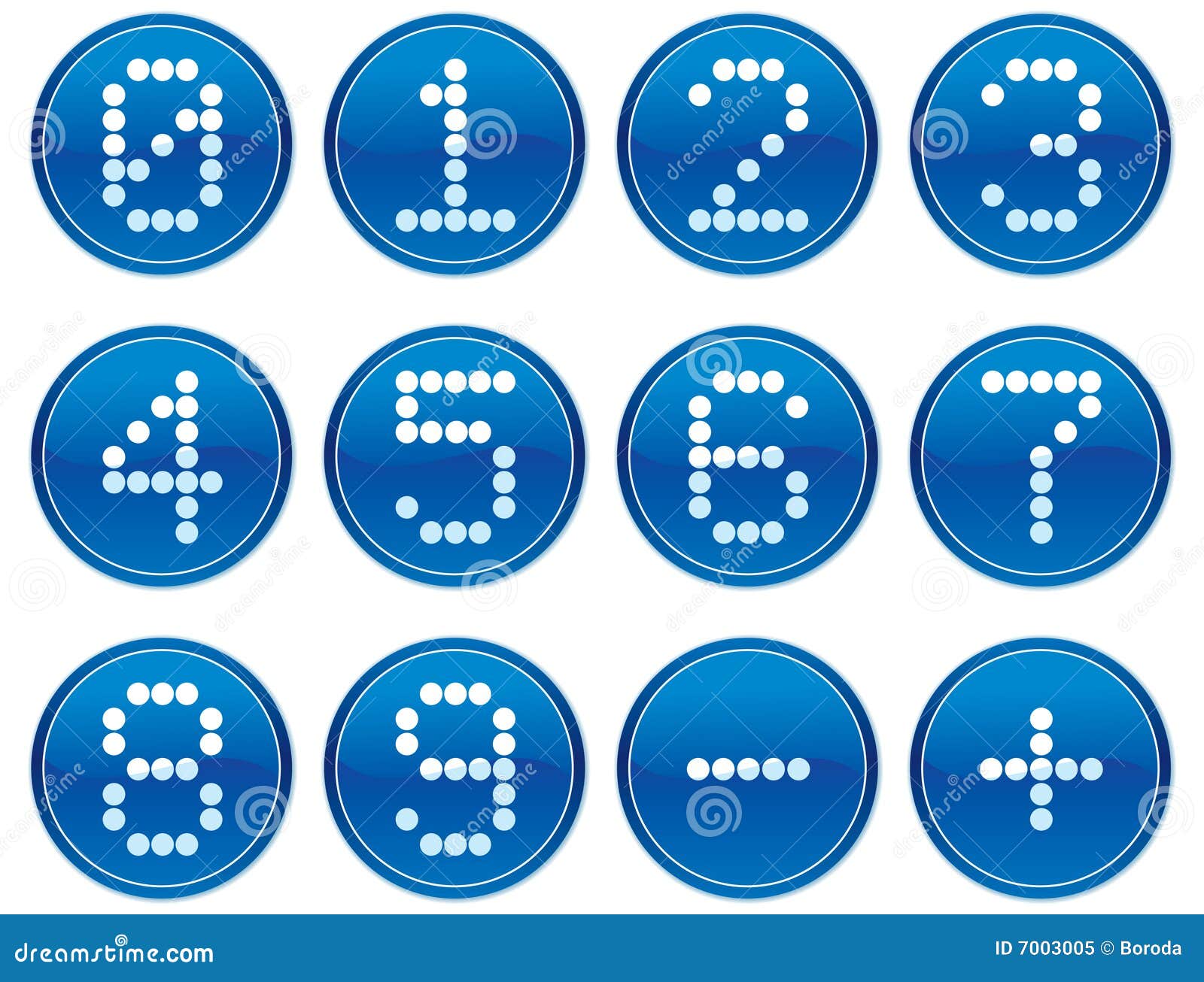 Matrix digits icons set. stock vector. Illustration of button - 7003005