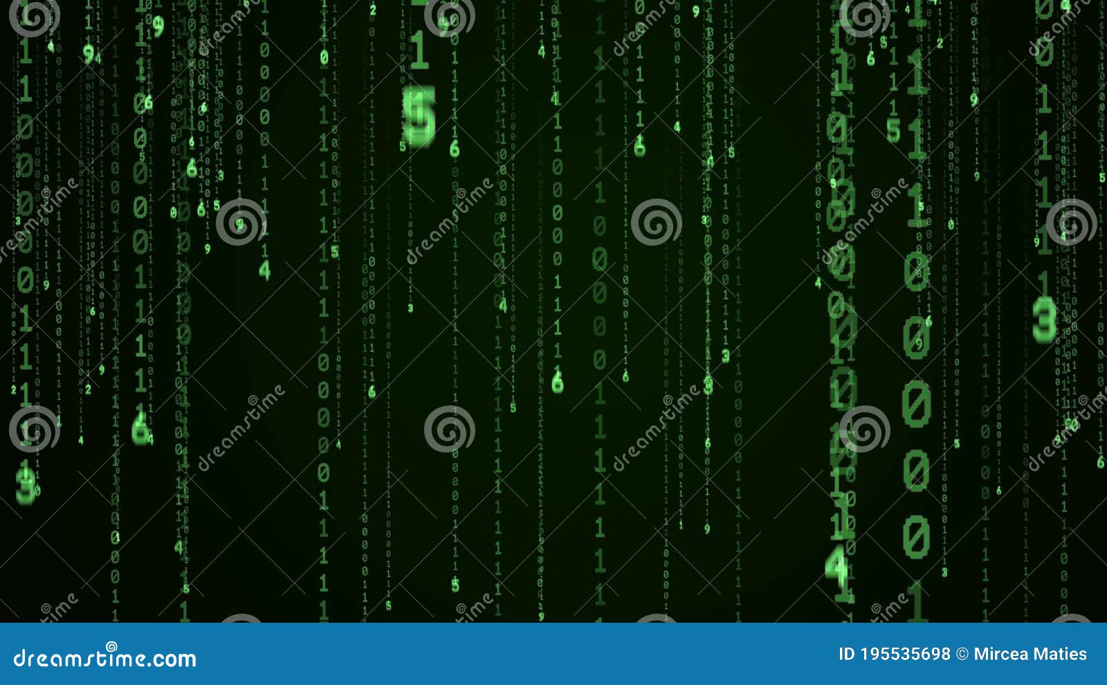 Matrix Effect Code Streaming Down the Screen Stock Footage - Video of ...