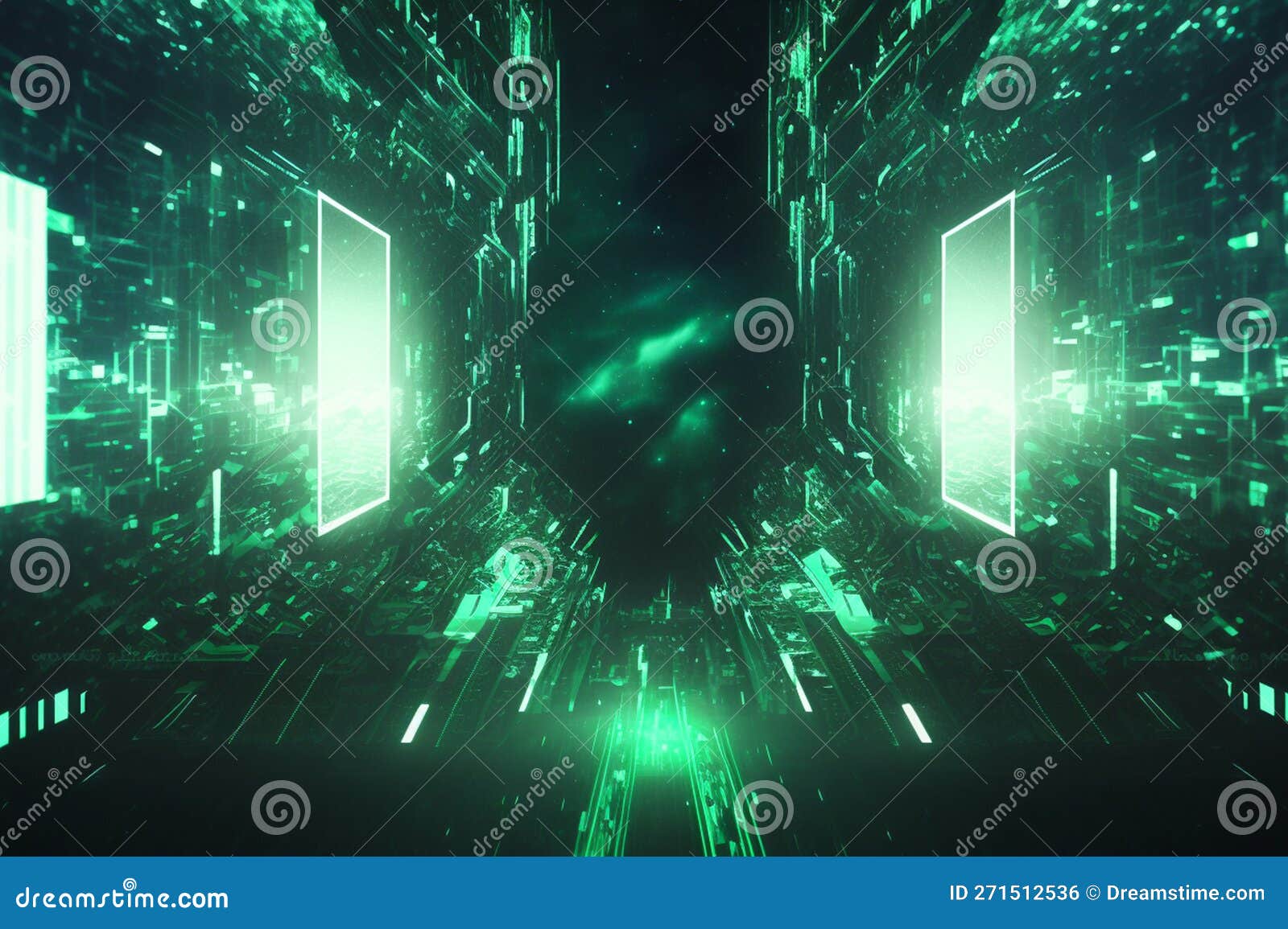 Matrix Effect on Futuristic Background. Technology or Tech Data Stock ...
