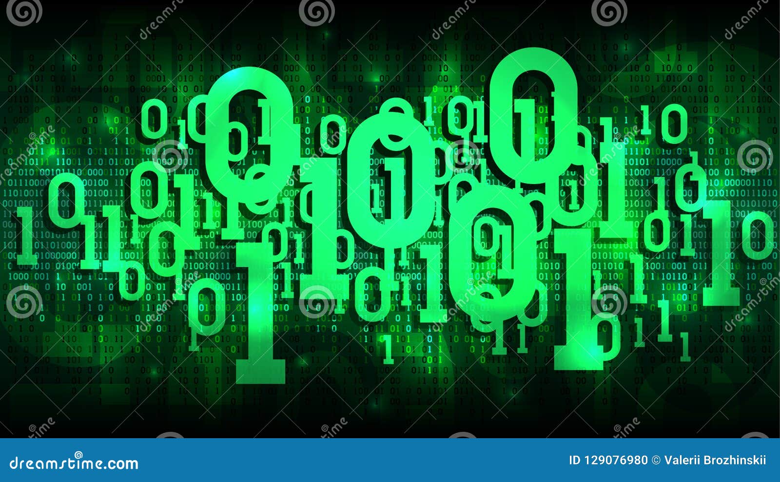 Matrix Green Background with Binary Code, Shadow Digital Code in ...