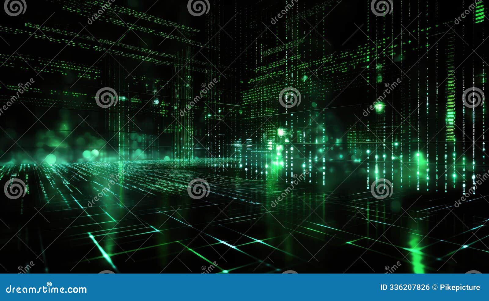Matrix Green Black Tech Background Stock Illustration - Illustration of ...