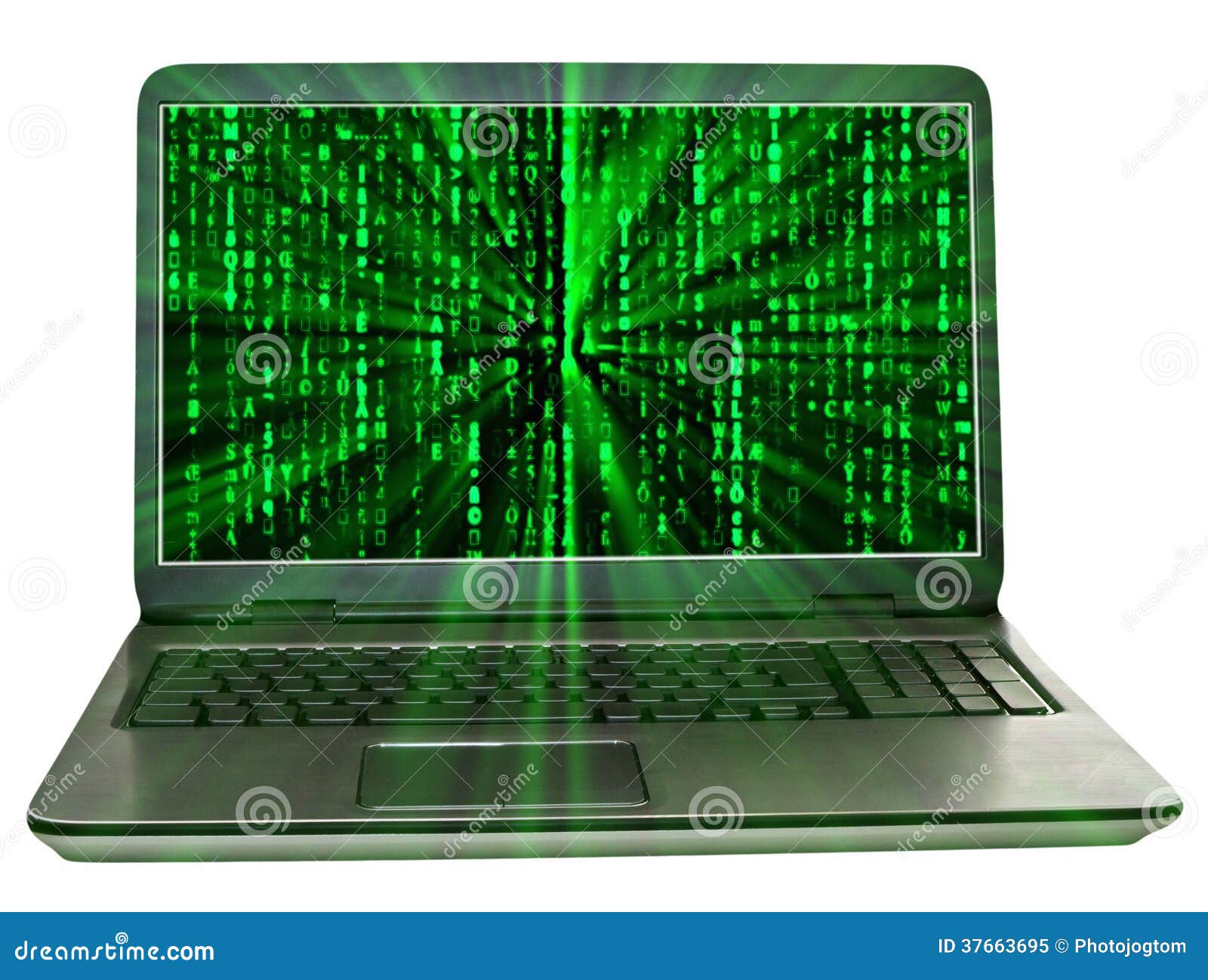 Matrix laptop stock image. Image of laptop, binary, computer - 37663695