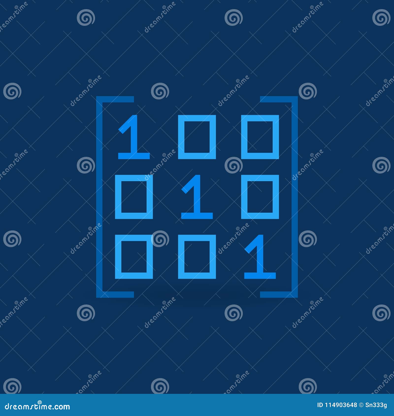 Matrix Mathematics Concept Flat Icon Stock Vector - Illustration of ...