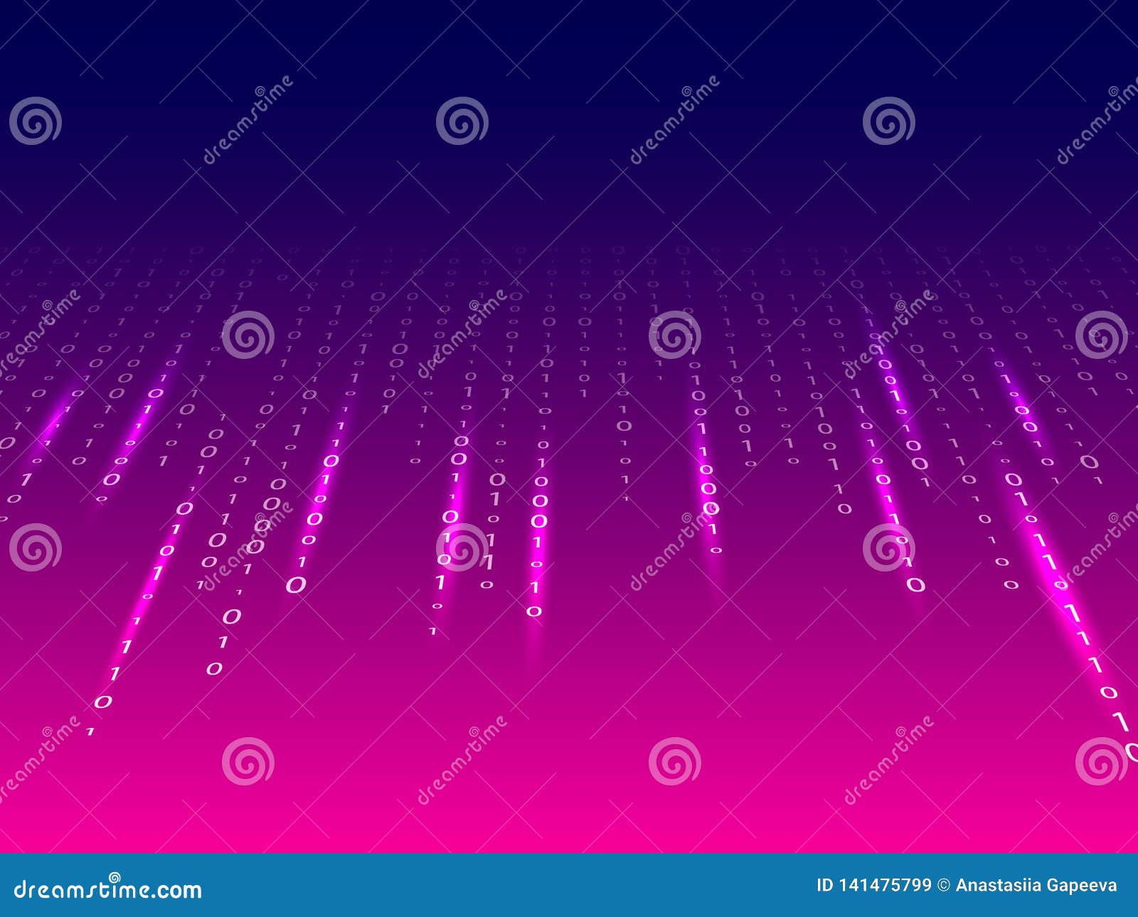 Matrix Purple Background in Perspective. Vector Illustration Stock ...