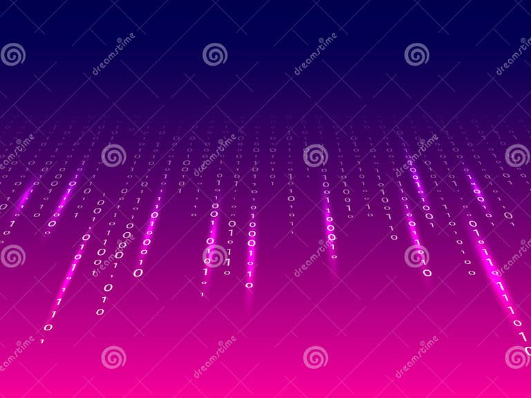 Matrix Purple Background in Perspective. Vector Illustration Stock ...