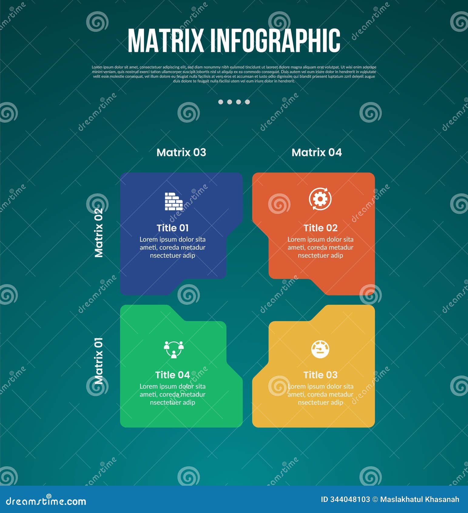 Matrix Structure Dimensions Template Infographic with Big Shape and ...