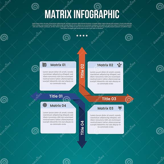 Matrix Structure Dimensions Template Infographic with Box and Arrow ...