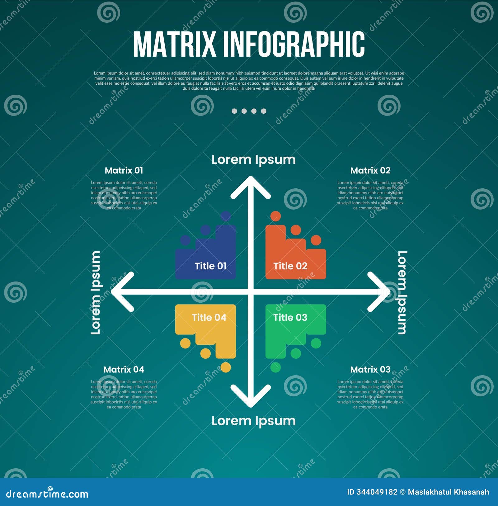Matrix Structure Dimensions Template Infographic with Line Arrow All ...