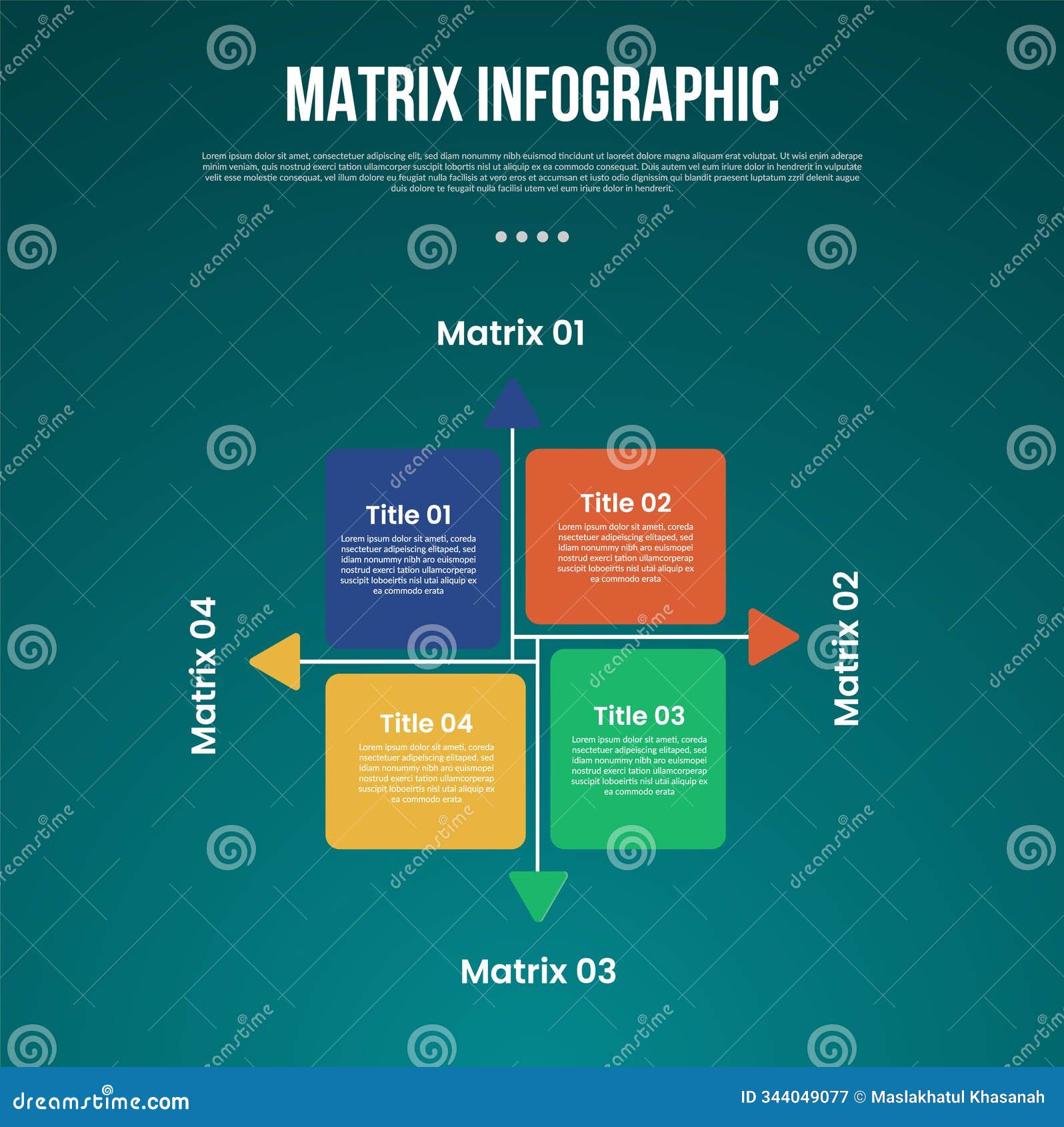 Matrix Structure Dimensions Template Infographic with Round Shape and ...